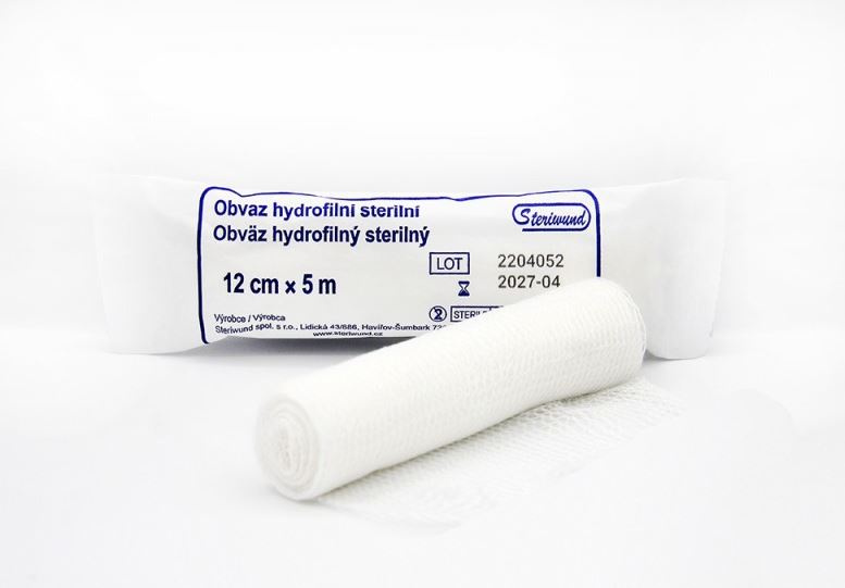 Obvaz Hydrofiln Steriln 12cm X 5m MEDICROSS CZ Obvaz Hydrofiln Steriln 12cm X 5m MEDICROSS CZ